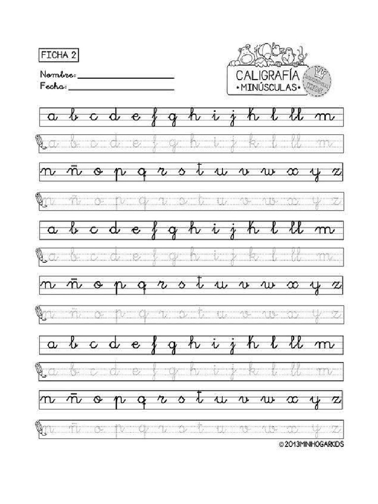 Caligrafía Abecedario Manuscrita | PDF