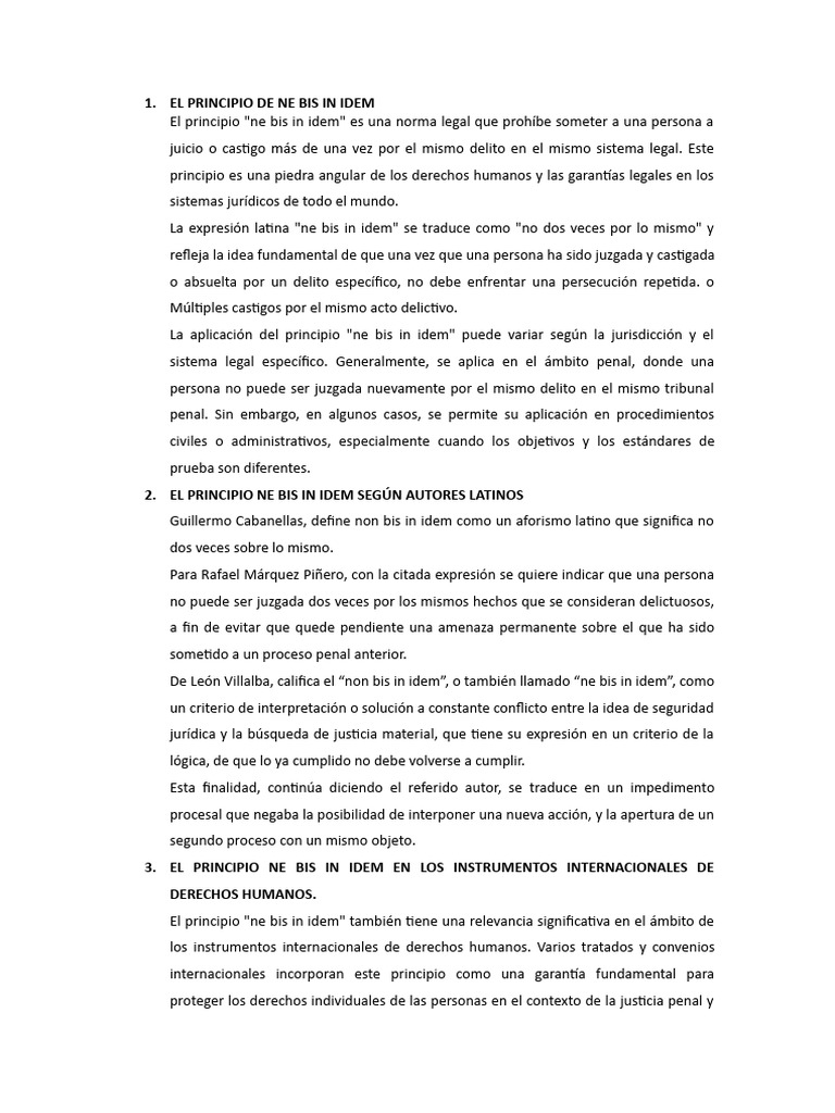 El Principio de Ne Bis in Idem | PDF | Principios éticos | Ley Pública