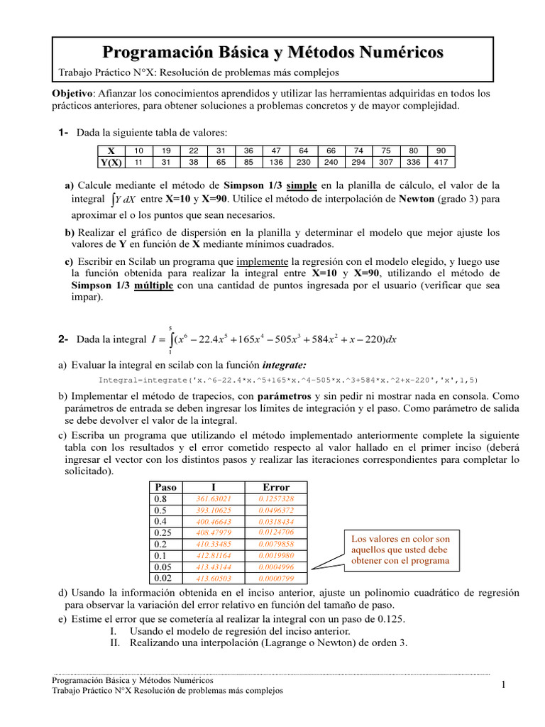 TP9 - Ejercicios para Practicar para El FINAL | PDF | Integral | Análisis numérico