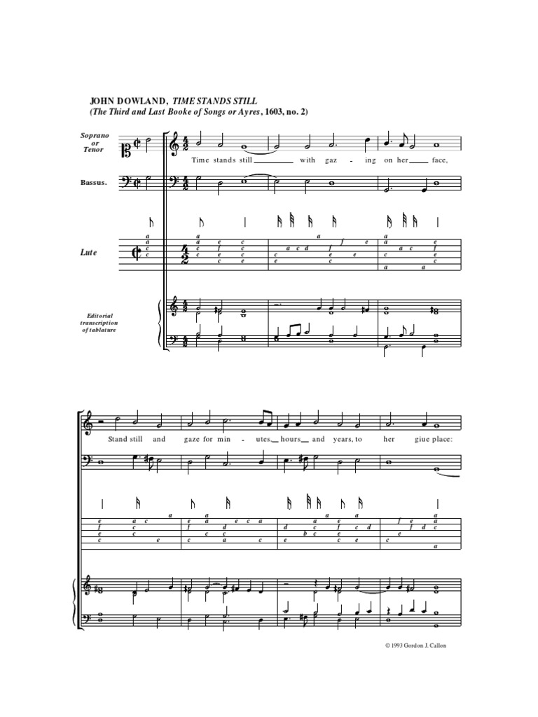 John Dowland-Time Stands Still-SheetMusicTradeCom | PDF