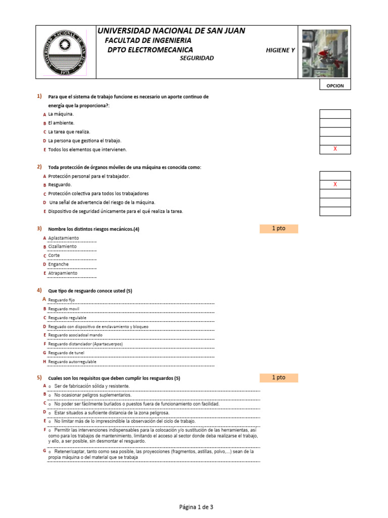 Cuest Evaluac Seg Maq (Resp) II | PDF | Factores humanos y ergonomía