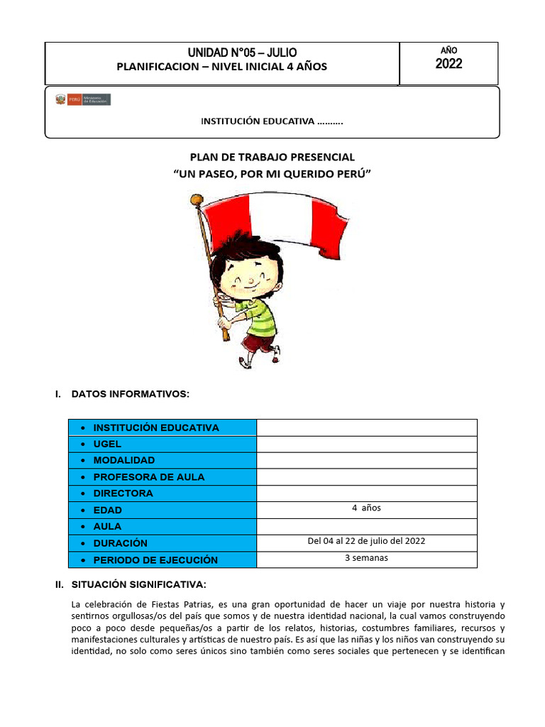 4 Años - Actividad Del Dia 04 de Julio | PDF | Evaluación | Aprendizaje