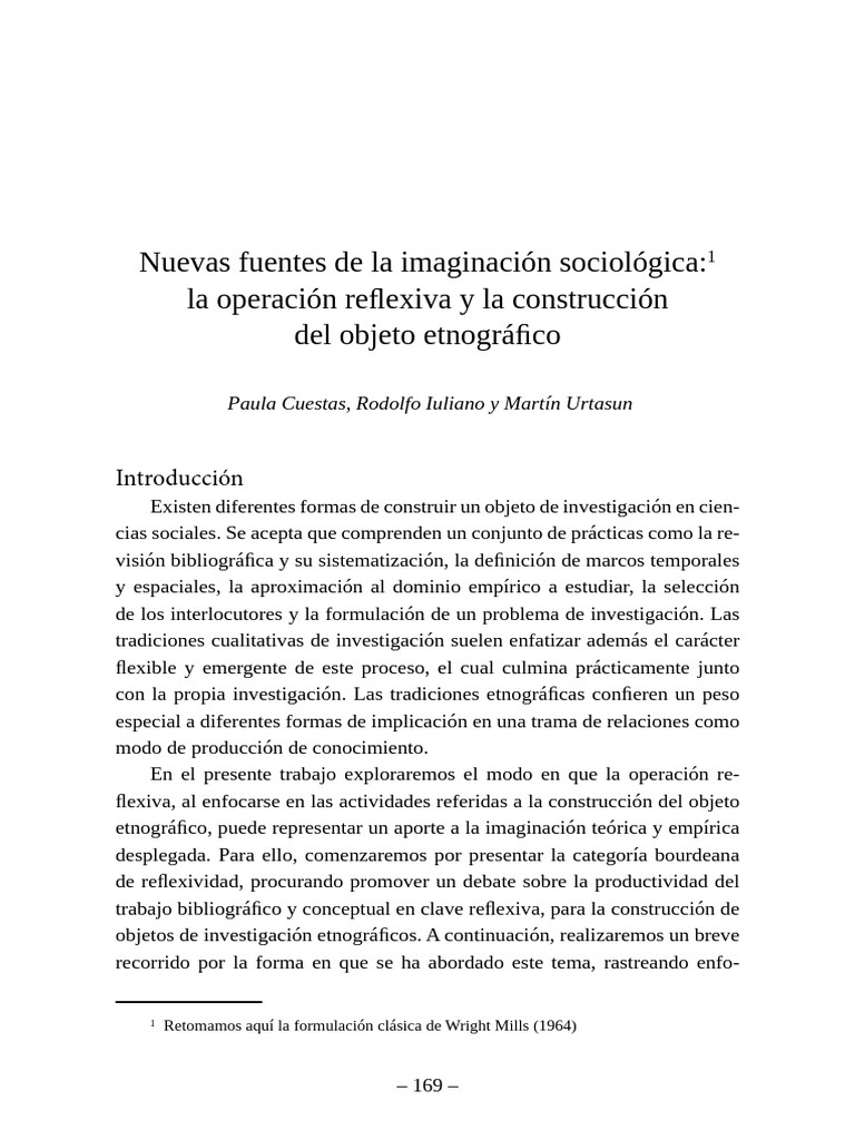 Reflexividad en Etnografía Social | PDF | Reflexividad (teoría social ...