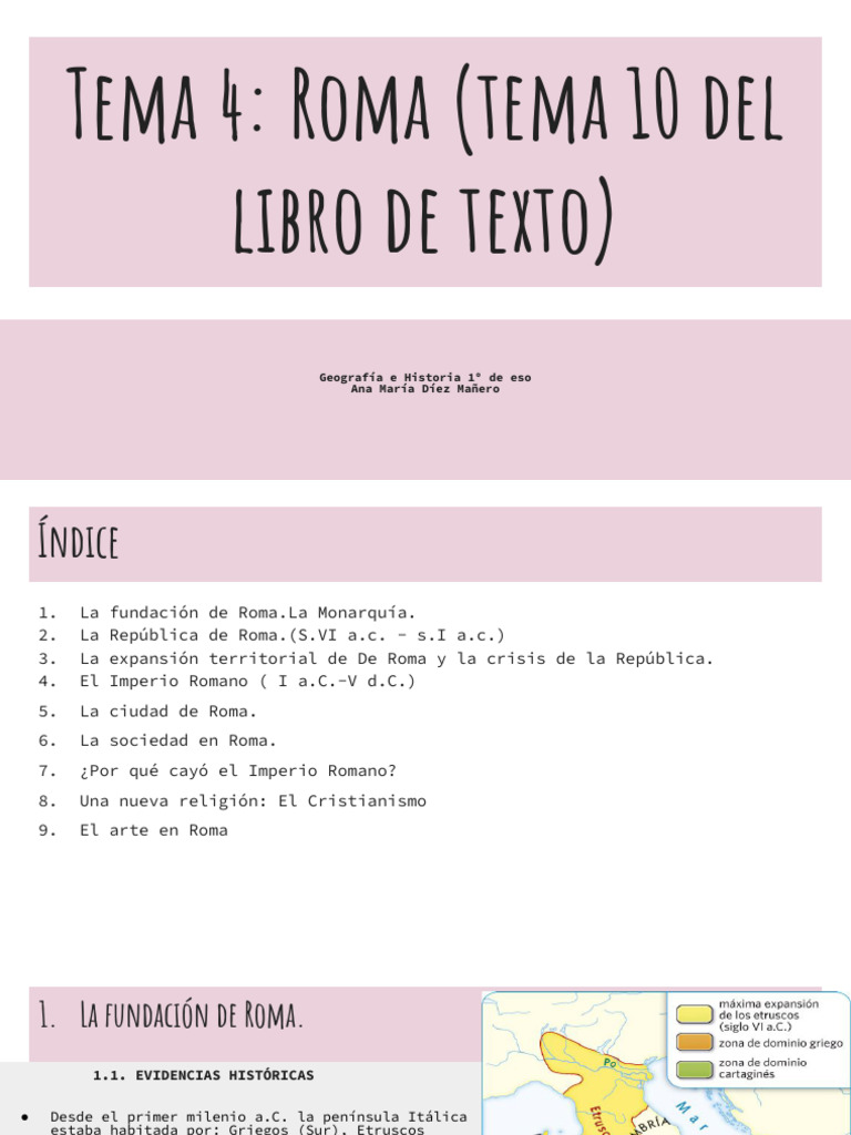 Tema 4- Roma | PDF | Roma antigua | imperio Romano