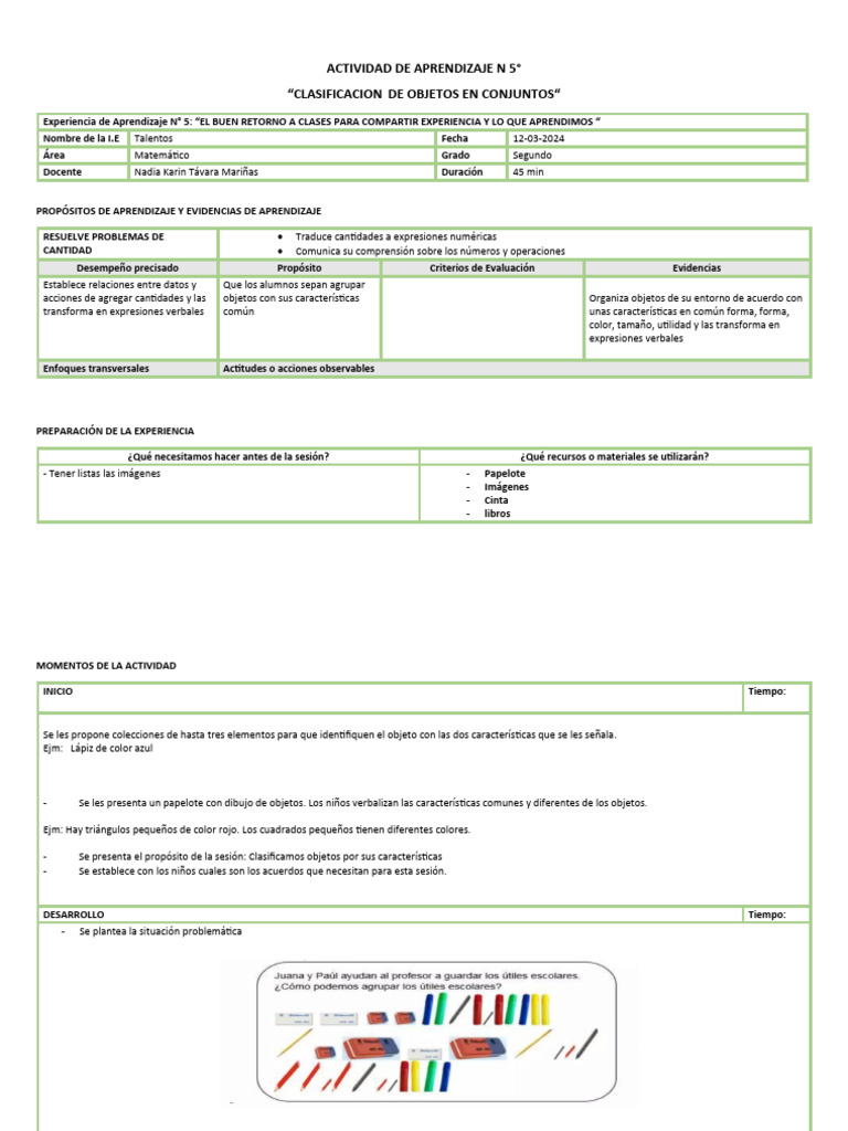 ACTIVIDAD DE APRENDIZAJE Mate | PDF | Aprendizaje | Modificación de comportamiento