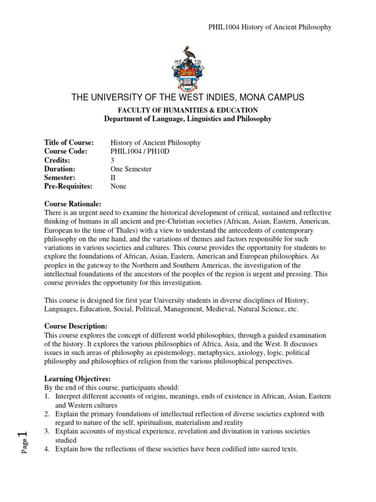 Ancient Philosophy Course Overview | PDF | Confucianism