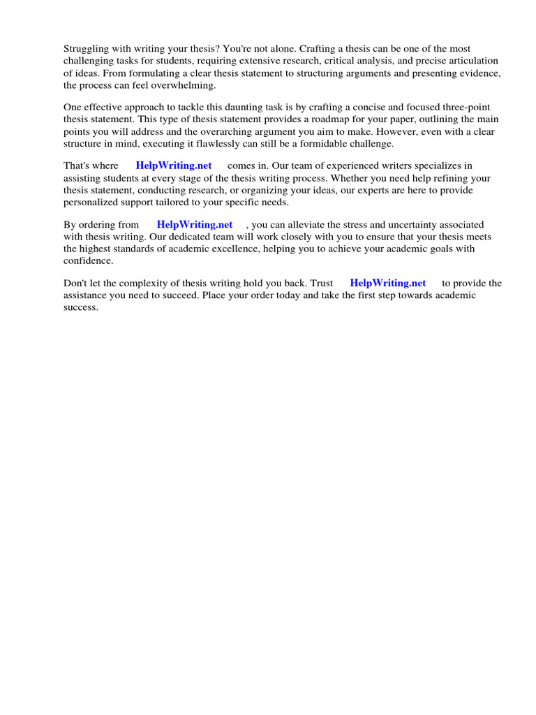 Example 3 Point Thesis Statement | Download Free PDF | Essays | Thesis