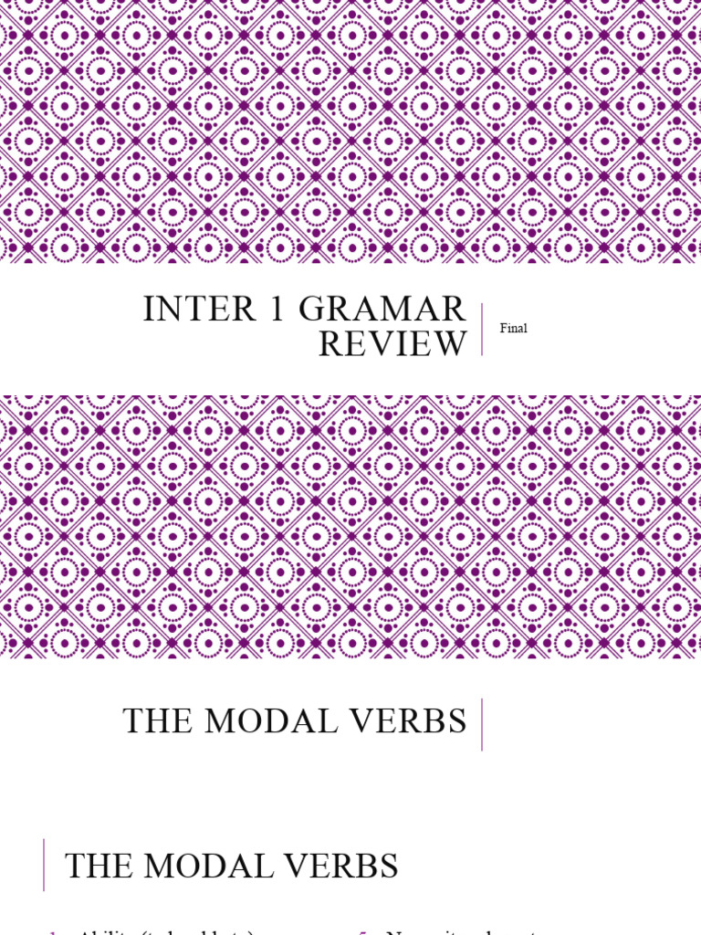 Final Grammar Review Inter1 | PDF | Verb | Linguistics