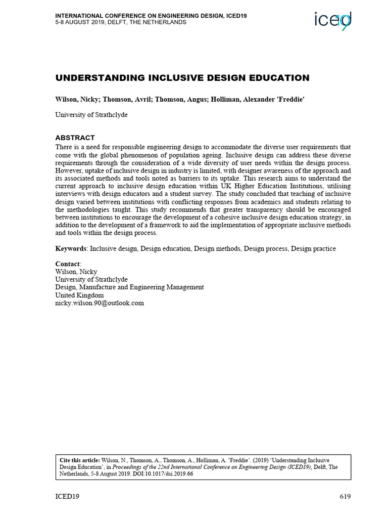 Understanding Inclusive Design Education | PDF | Methodology ...