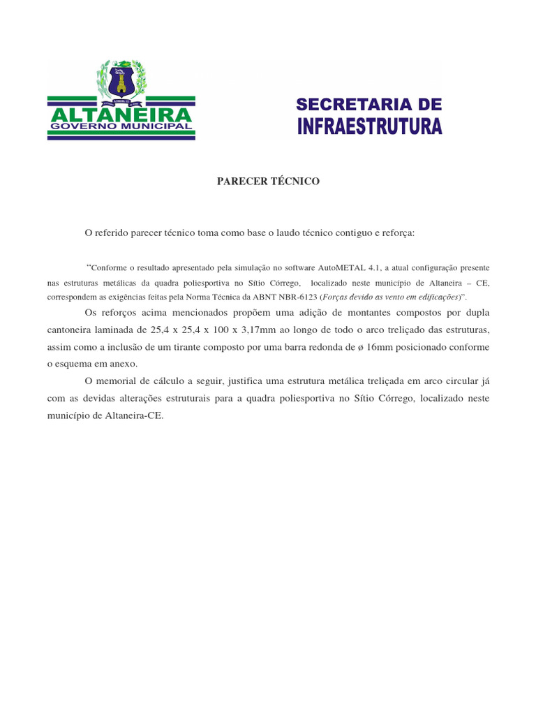 Estrutura Metálica para Quadra Poliesportiva | PDF | Projeto ...