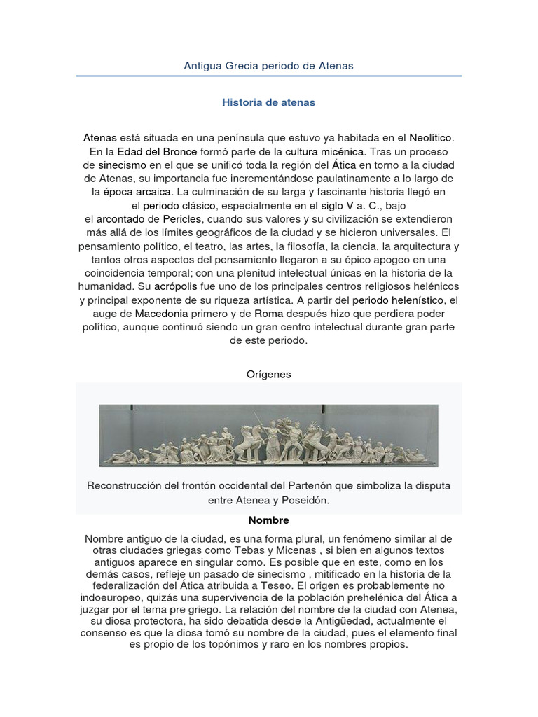 Antigua Grecia Periodo de Atenas | PDF | Guerras Greco Persas | Guerra del Peloponeso