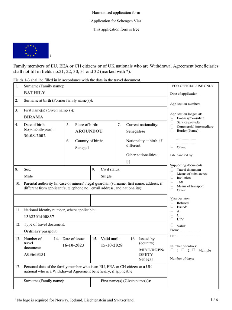 Schengen Visa Application Form Guide | PDF | Travel Visa | Government