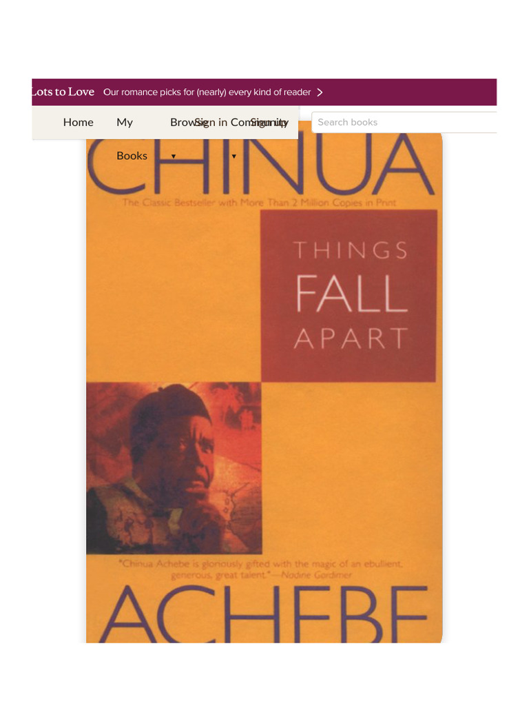 Things Fall Apart (The African Trilogy, #1) by Chinua Achebe - Goodreads | PDF