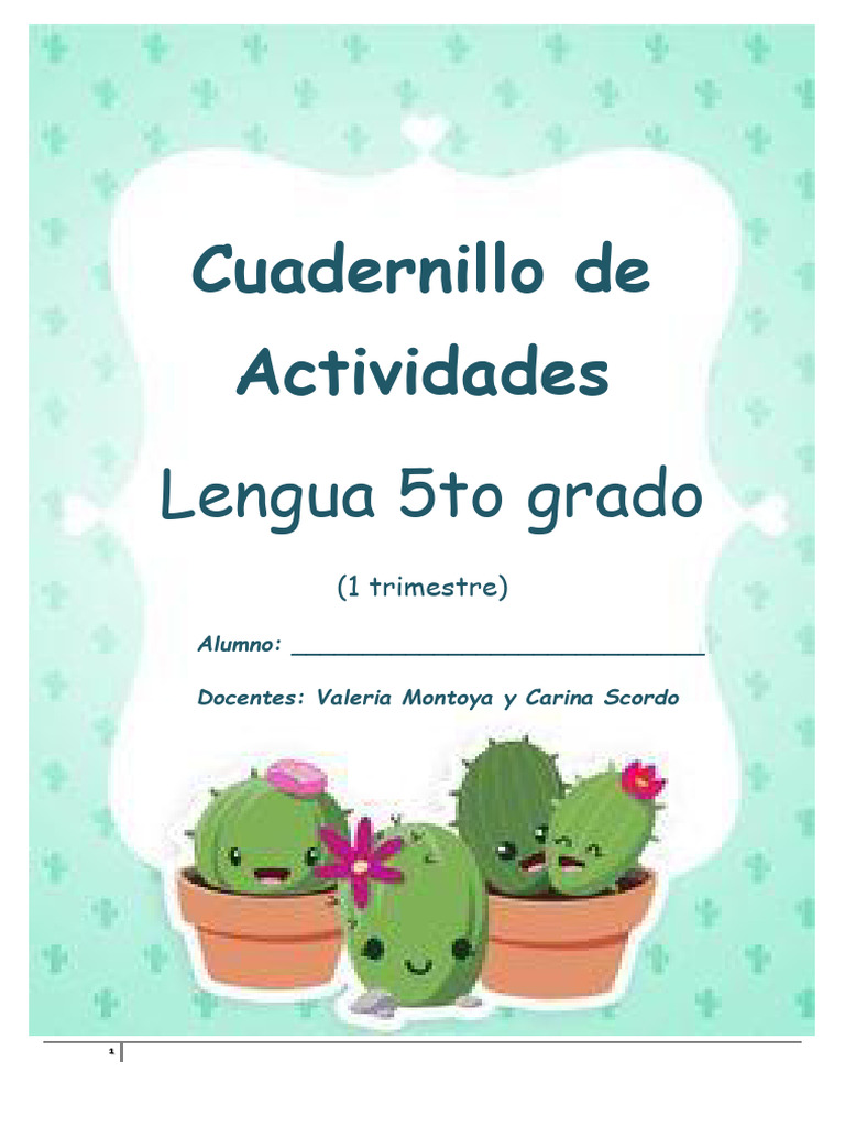 Actividades de Lengua 5to Grado | PDF