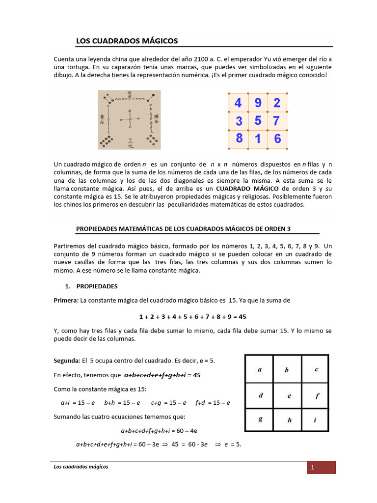 Los Cuadrados Magicos | PDF
