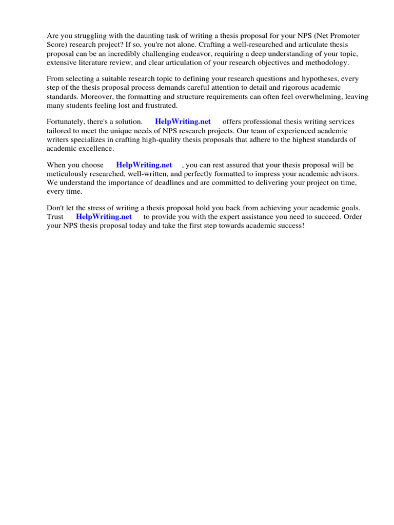 Nps Thesis Proposal Template | Download Free PDF | Nursing | Thesis