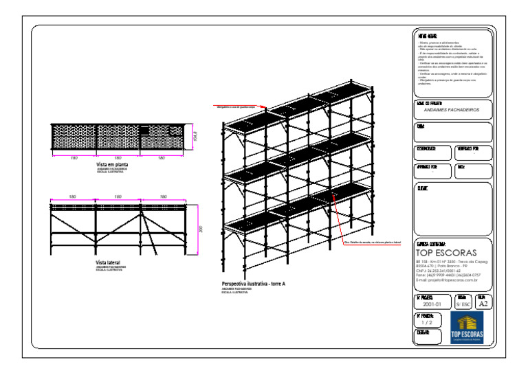 Detalhamento Andaime Fachadeiro | PDF | Infraestrutura de transporte