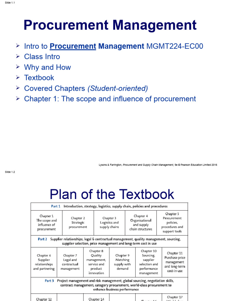 Procurement Management Pp01 | PDF | Procurement | Supply Chain Management