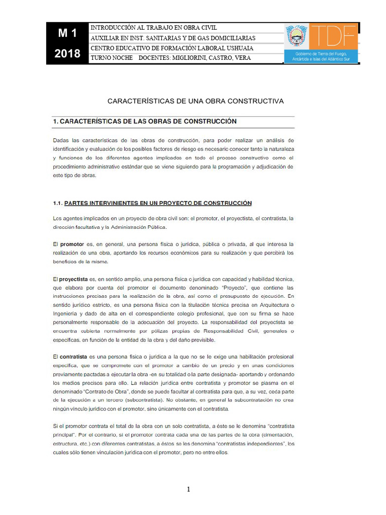 002 CARACTERISTICAS DE UNA OBRA CONSTRUCTIVA | PDF