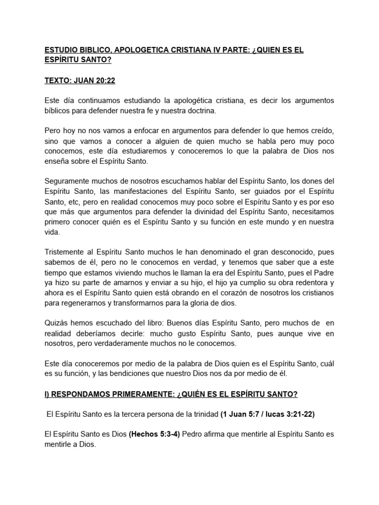 Quien Es El Espiritu Santo Pdf Espíritu Santo Pentecostés