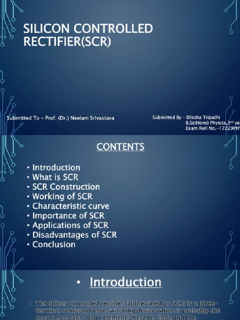 Silicon Control Rectifier | PDF