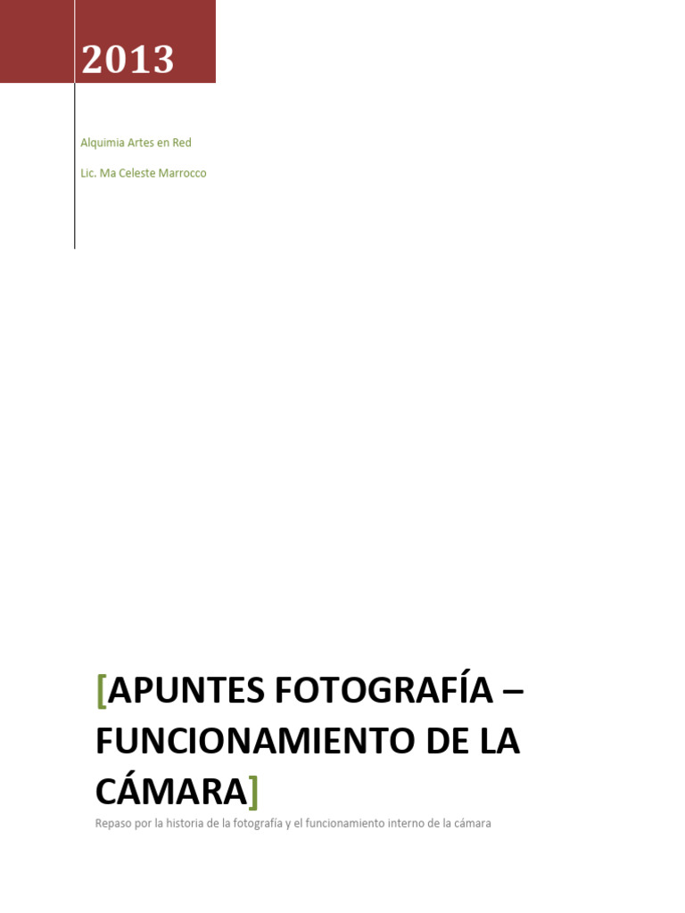Apunte 02 Partes de La Camara | PDF | Cámara | Lente de la cámara