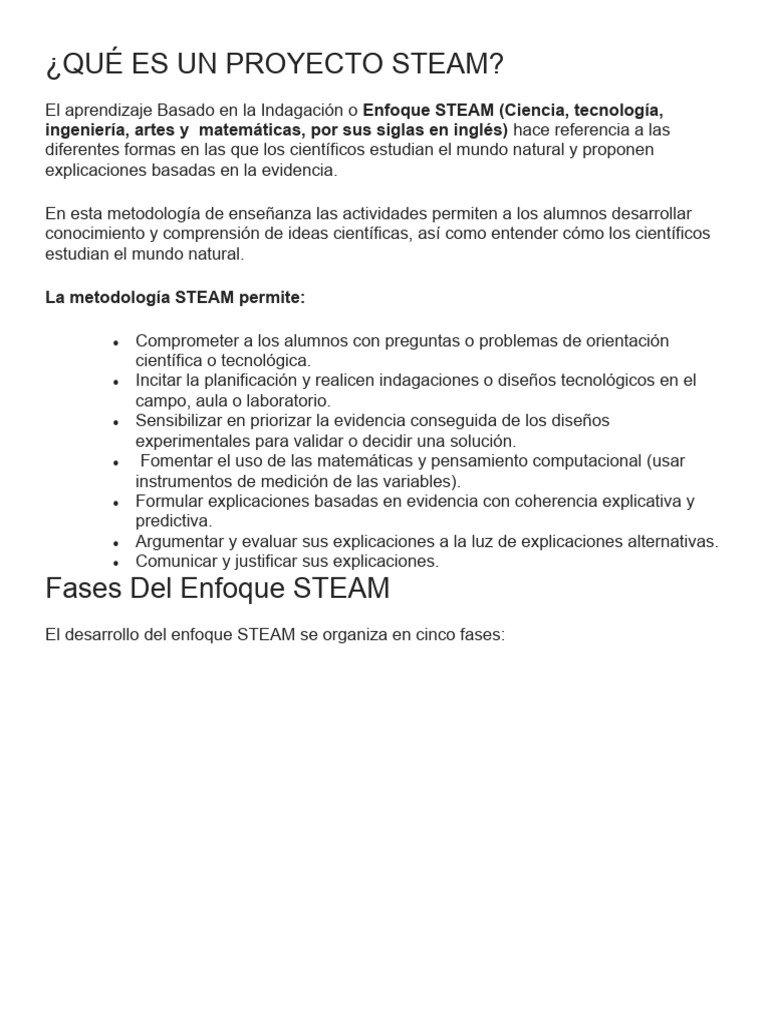 Qué Es Un Proyecto Steam | PDF | Planificación | Evidencia