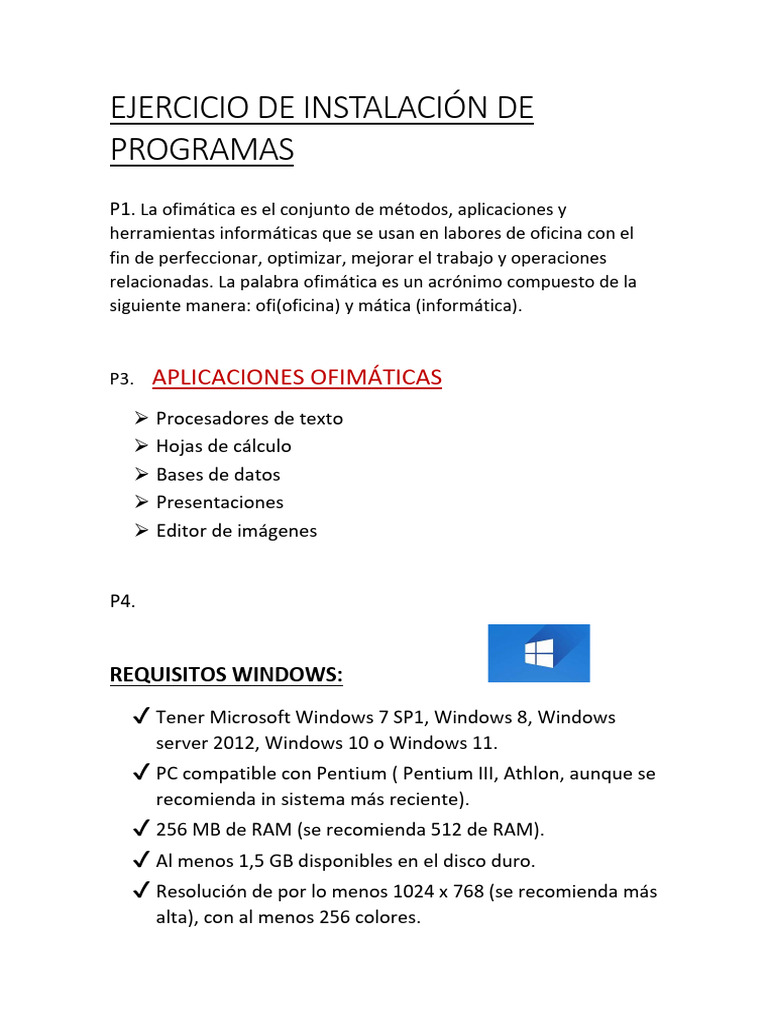 EJERCICIO DE INSTALACIÓN DE PROGRAMAS (1) | PDF | Distribución de Linux | Mac OS