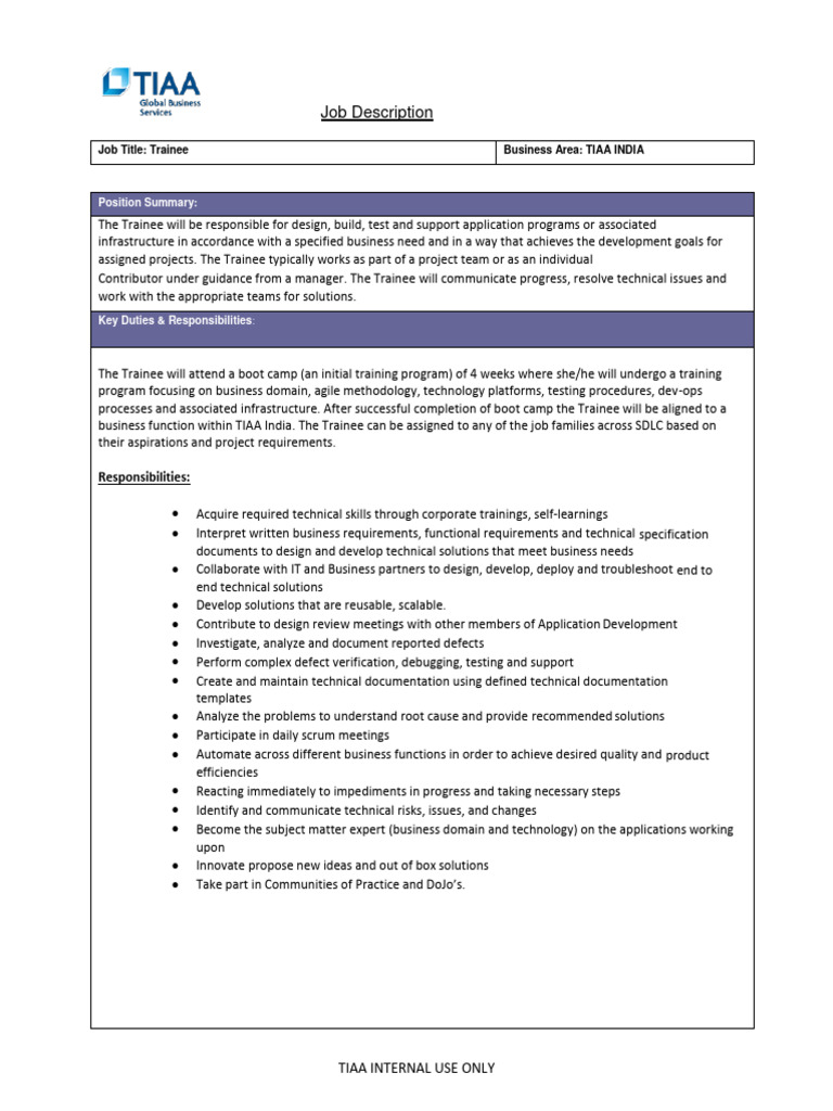 Job Description - Technology (Engineer) | PDF | Software Development Process | Databases