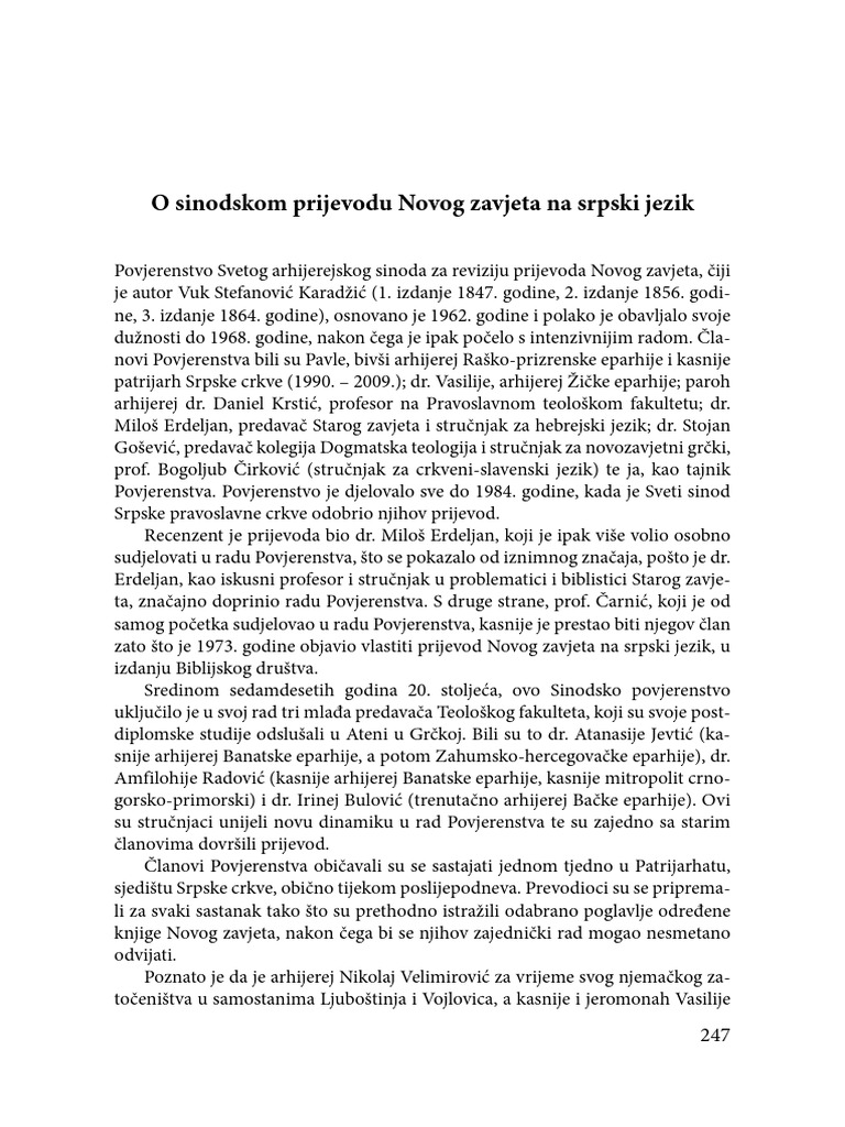 Sinodski Prijevod Novog Zavjeta | PDF