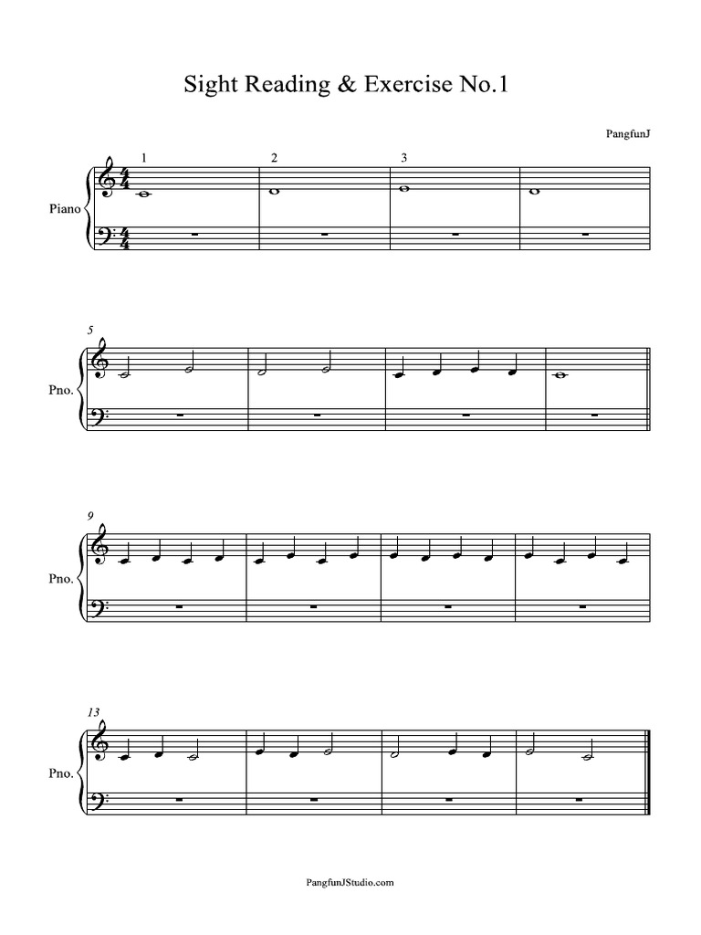 Sight Reading & Finger Exercise 01 | PDF