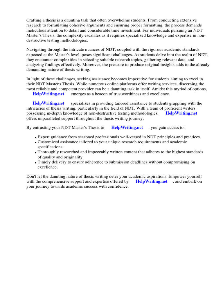 NDT Master Thesis | PDF | Thesis | Nondestructive Testing