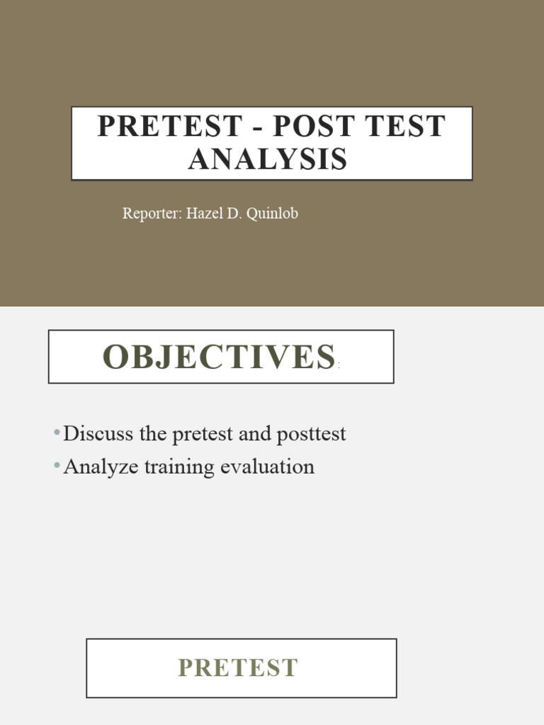 Pretest and Posttest | PDF | Learning | Evaluation