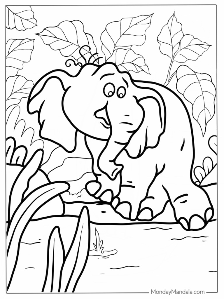 Tantor Elephant From Tarzan Coloring Page Pdf