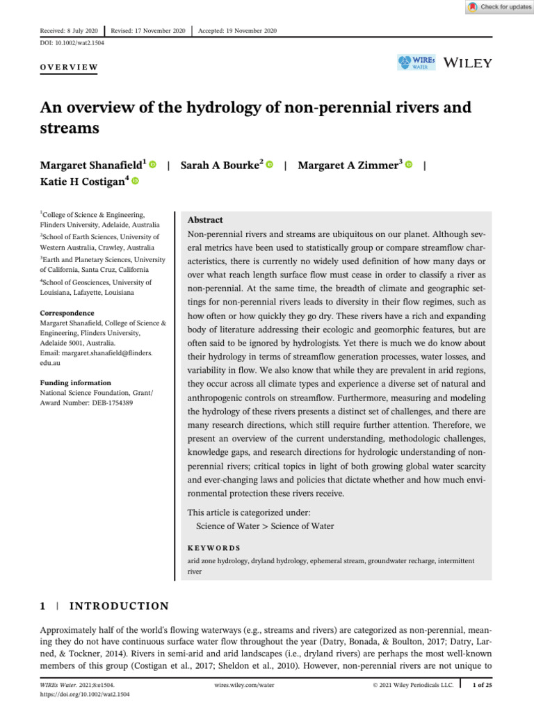 Overview of Non-Perennial Rivers | PDF | Stream | River