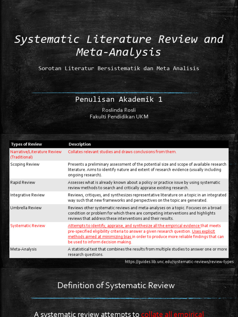 Systematic Review and Meta-Analysis Guide | PDF | Systematic Review ...