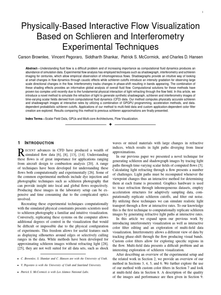 PhysBased Interact Flow Vis Based On Schlieren and Interf Exp Techniques | PDF | Interferometry ...
