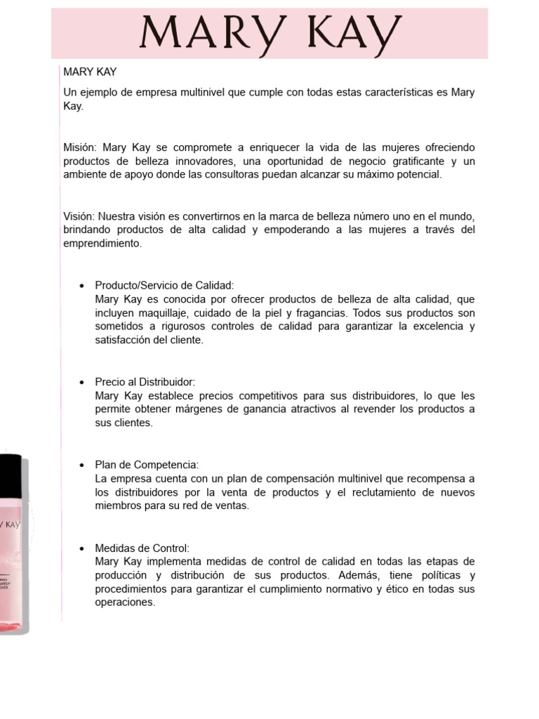Oportunidad de Negocio en Mary Kay | PDF | Calidad (comercial) | Business