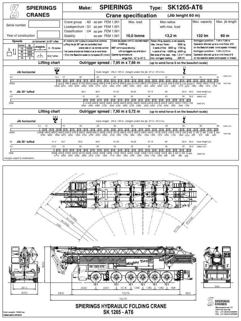 Spierings SK1265 AT6 60m Spec | PDF | Crane (Machine) | Mechanical ...