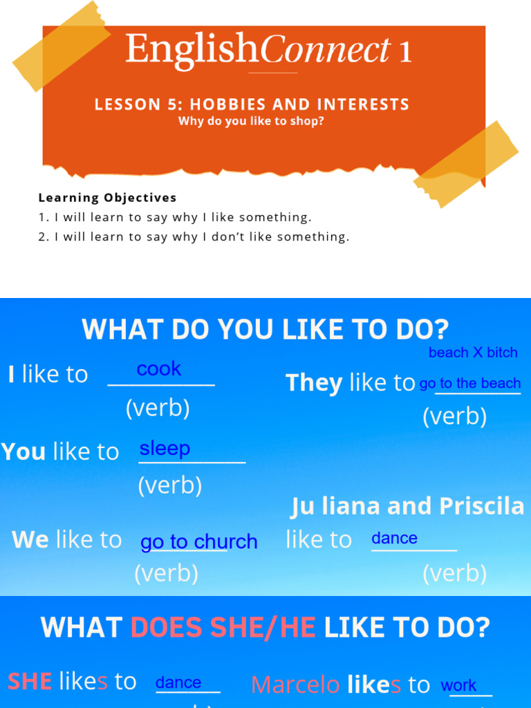 English Connect 1 - Lesson 5 | PDF