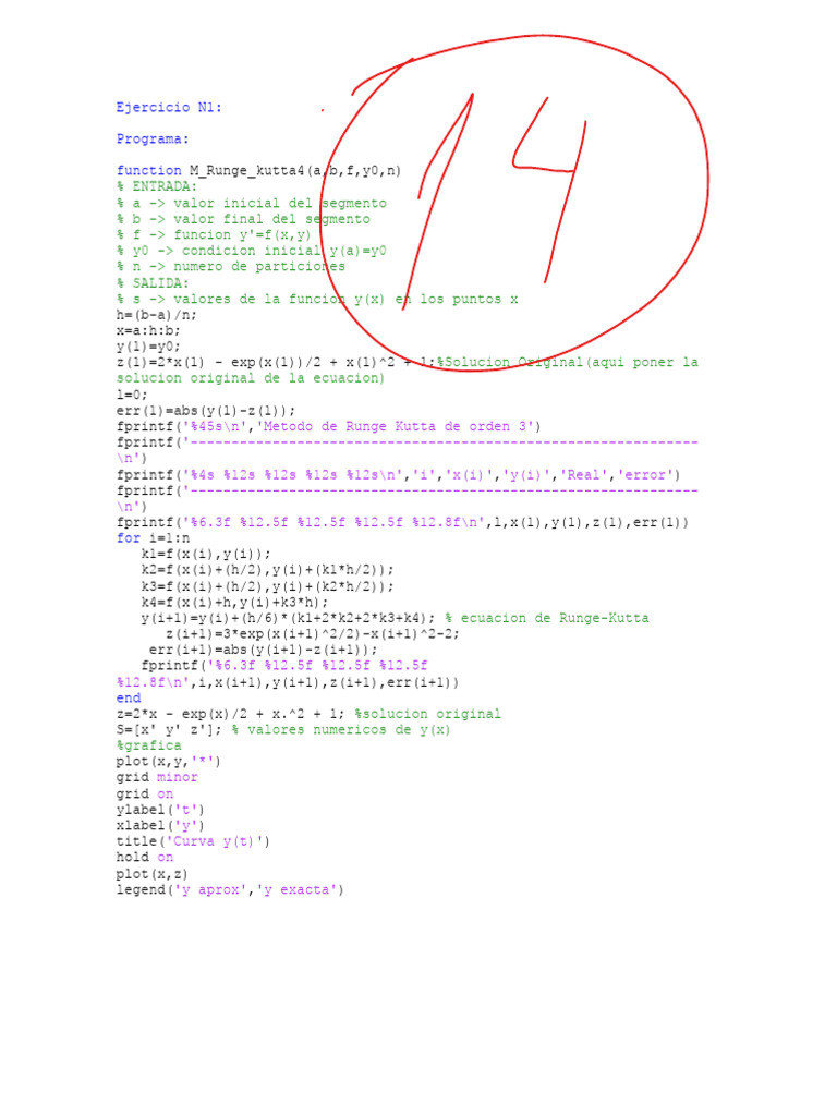 Apolinario Pariona Javier Elias (Examen Final A Matlab) | PDF | Ecuaciones | Leonhard Euler