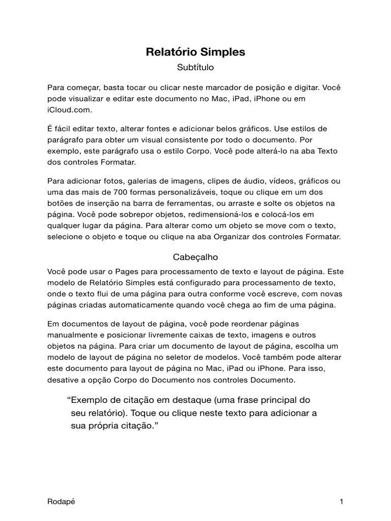 Relatório Simples 5 | PDF