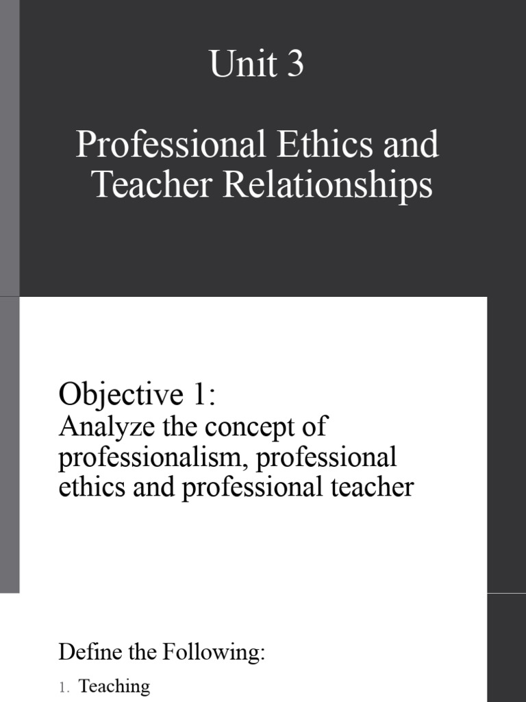 Professional Ethics in Teaching Relationships | PDF | Profession ...
