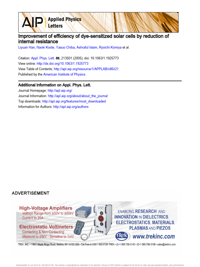 Han (2005) Modeling of An Equivalent Circuit For Dye-Sensitized Solar ...
