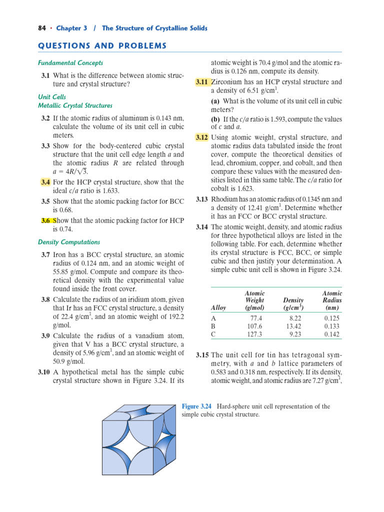 Ejercicios celdas hexagonales | PDF | Crystal Structure | Amorphous Solid