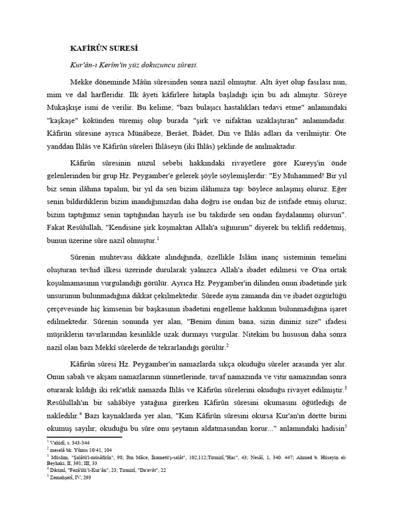 109 KAFiRUN SURESi | PDF