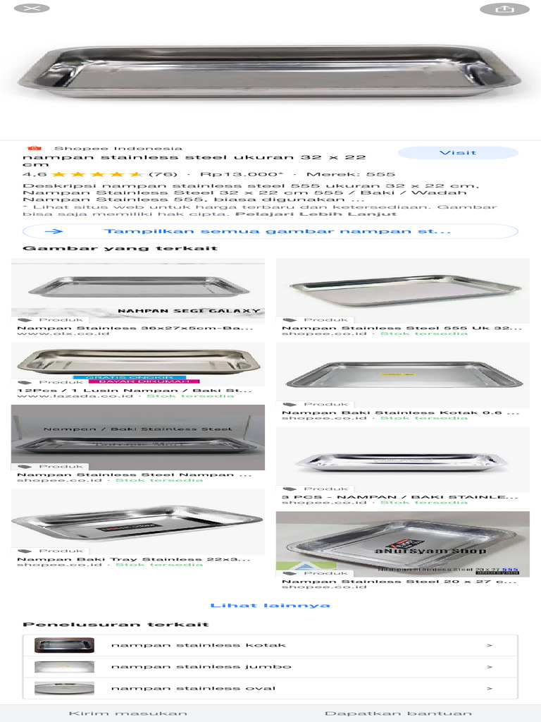 Nampan Stainless Steel Murah dan Berkualitas | PDF