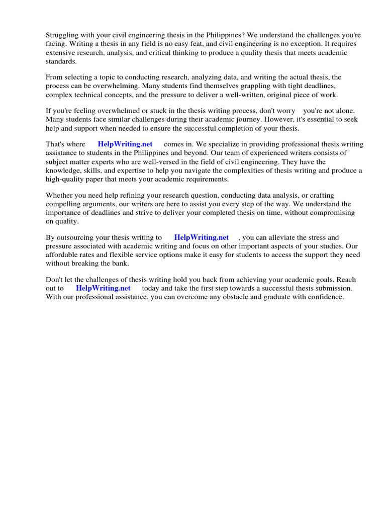 Civil Engineering Thesis in The Philippines | PDF | Thesis | Engineering