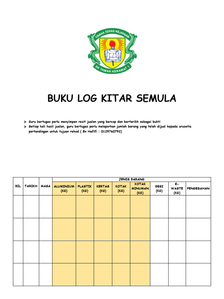 Buku Log Kitar Semula | PDF