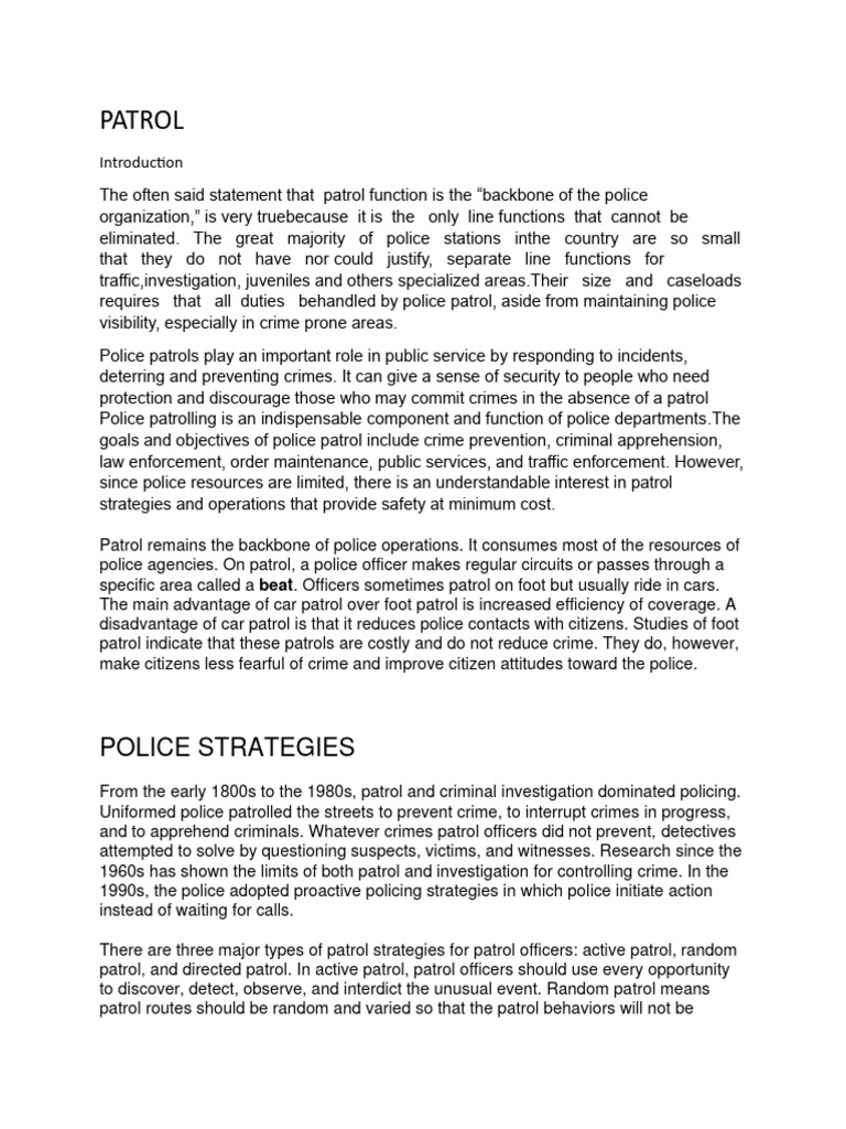 PDF Format Patrol | PDF | Police | Crimes